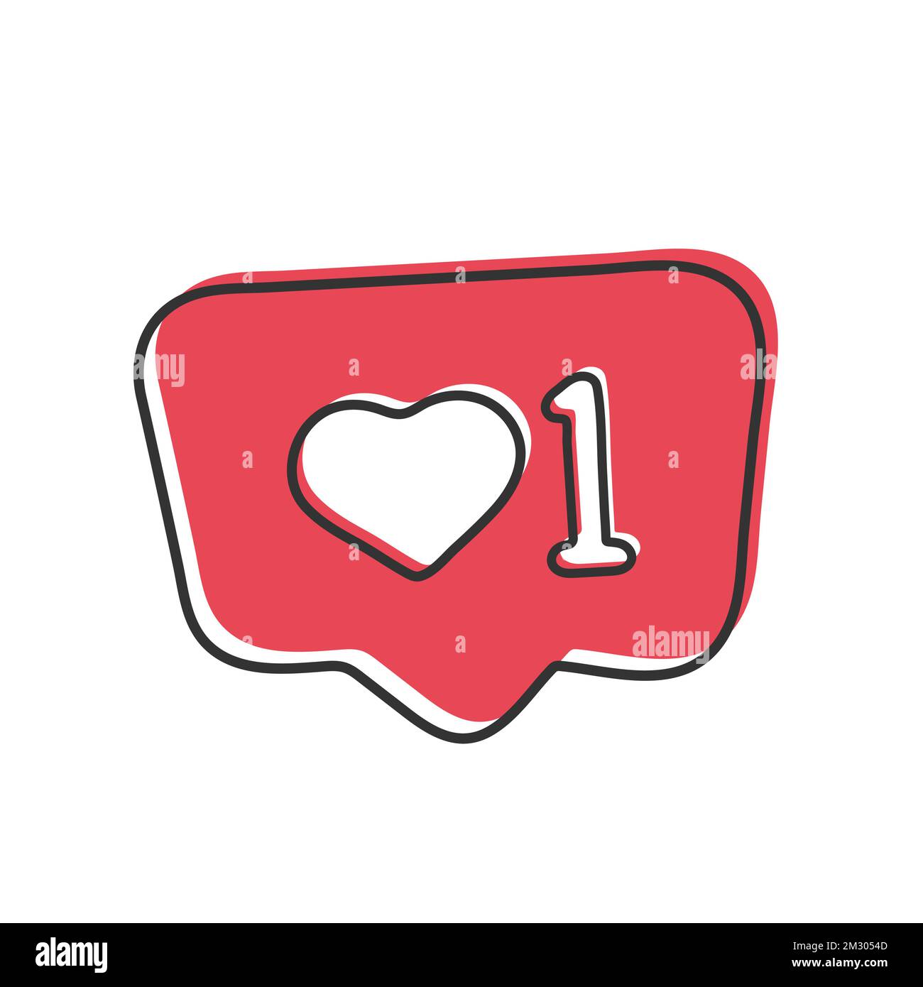 Notifications icon Like, speech bubble. Like icon with heart, one like ...