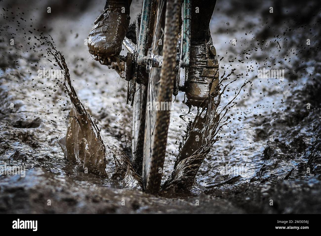 Illustration picture shows mud pictured during the Jingle Cross UCI C1 ...