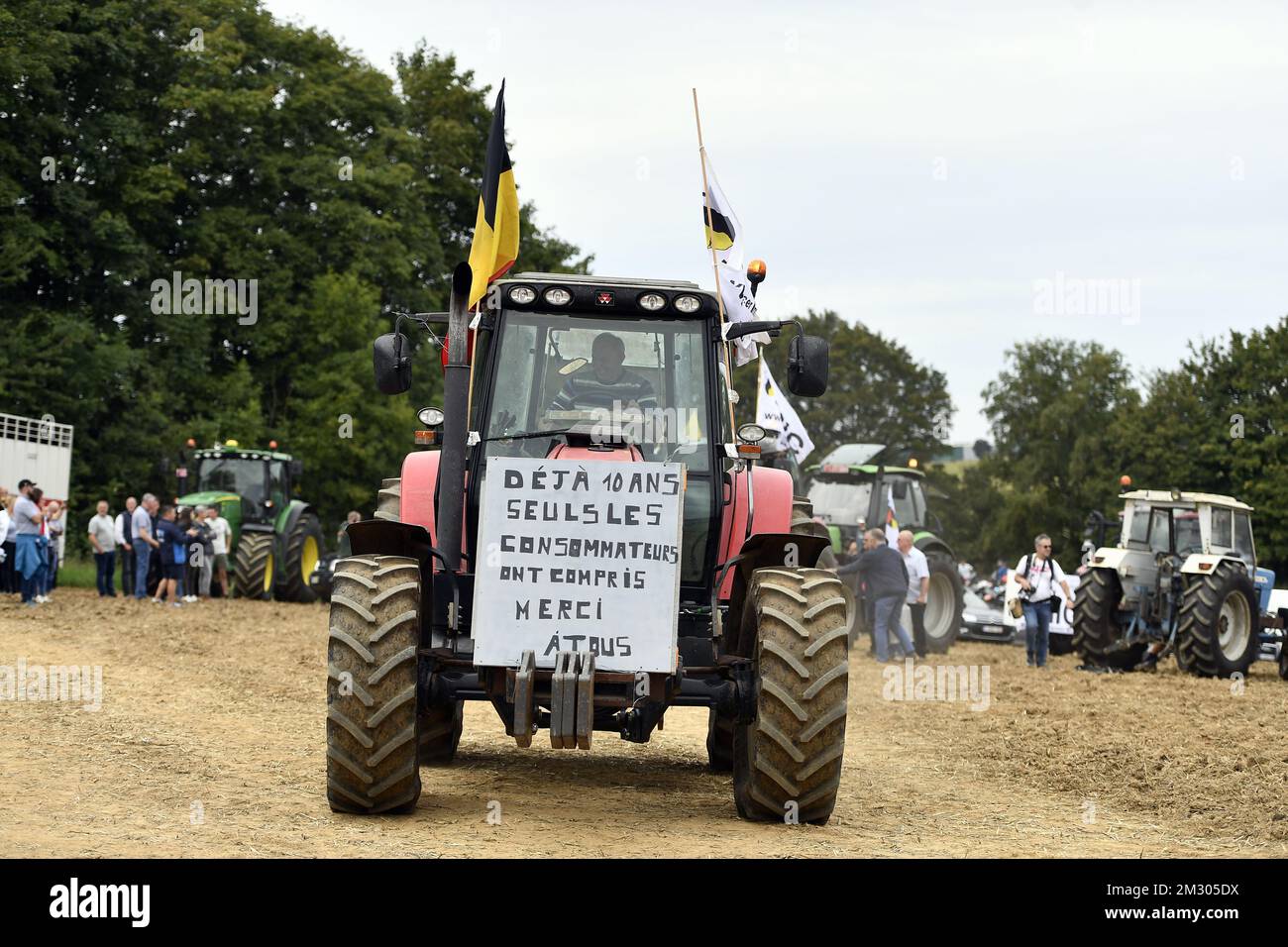Illustration shows a protest action and commemoration of the 2009 milk ...