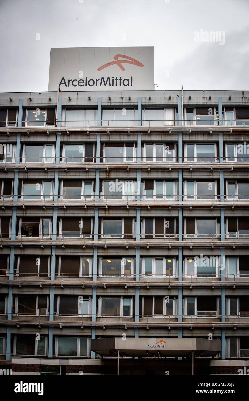 Illustration picture shows the ArcelorMittal headquarters at the ...