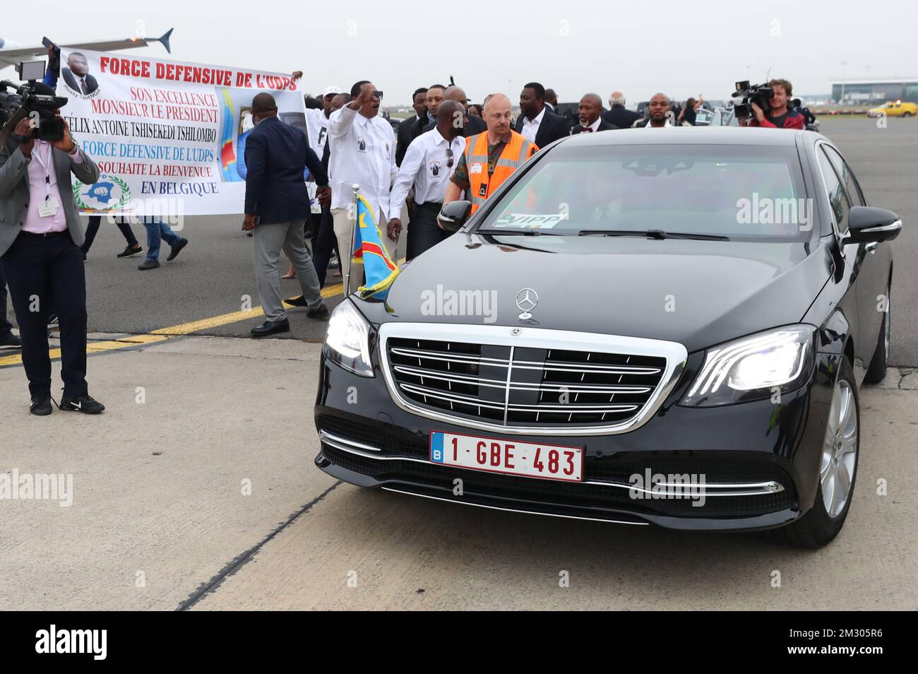 Congolese pictured during the arrival of DRC Congo President for an ...