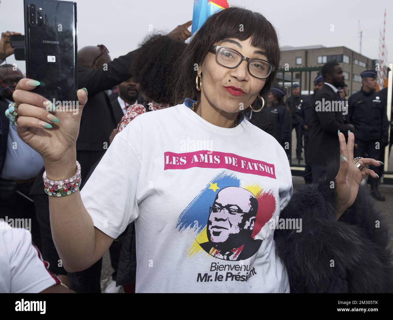 Congolese welcome DRC Congo President Felix Tshisekedi at the arrival ...
