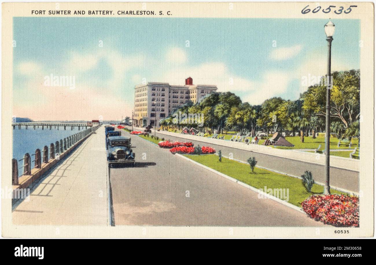 Fort Sumter and Battery, Charleston, S. C. , Cities & towns, Tichnor ...