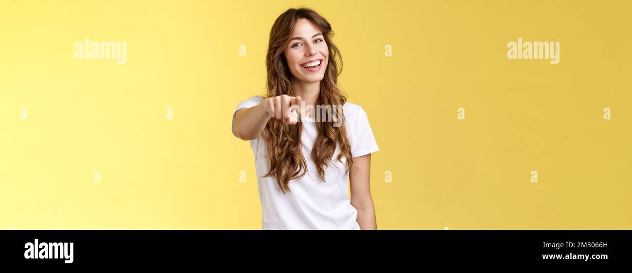 Hey you congrats. Joyful good-looking friendly enthusiastic lovely girl ...