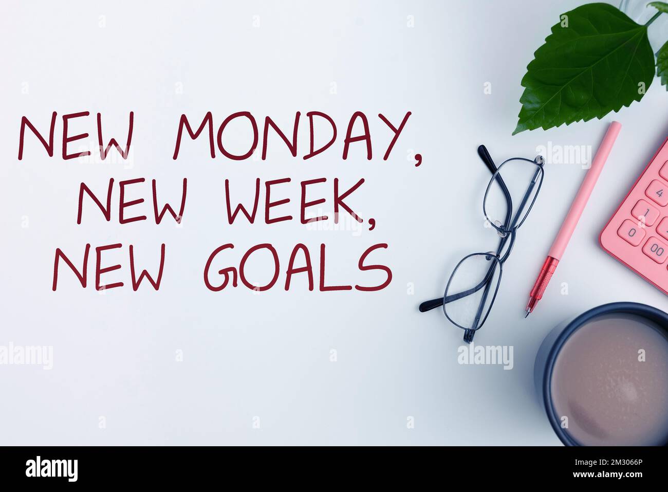 Text sign showing New Monday, New Week, New Goals. Business overview goodbye weekend starting ...