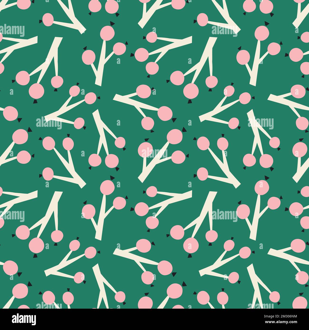 Winter berry pattern seamless background. Fun and trendy hand drawn ...