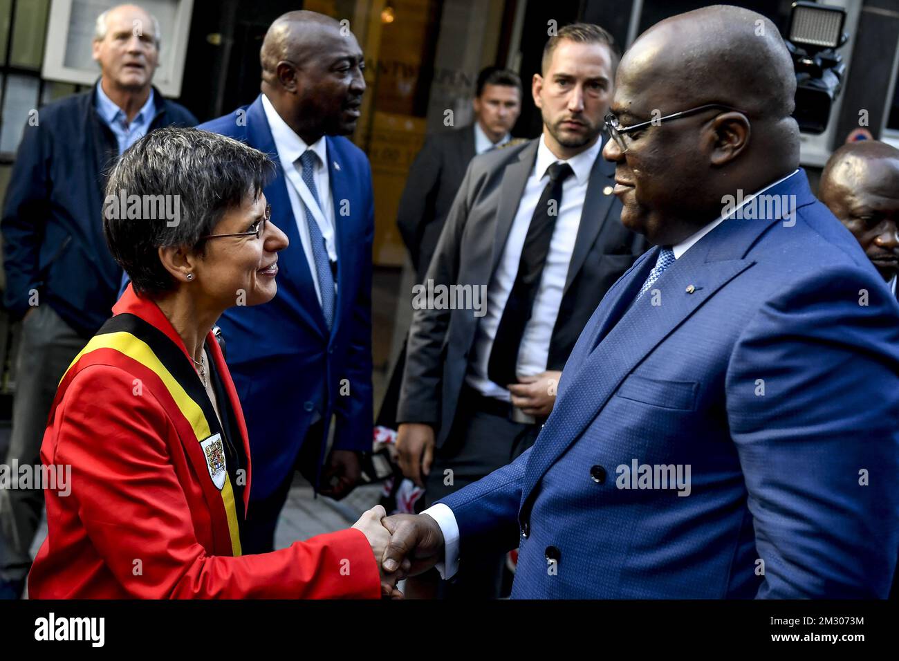 Antwerp province governor Cathy Berx welcomes DRC Congo President Felix ...