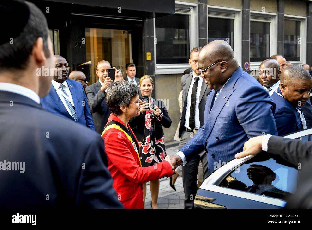 Antwerp province governor Cathy Berx welcomes DRC Congo President Felix ...