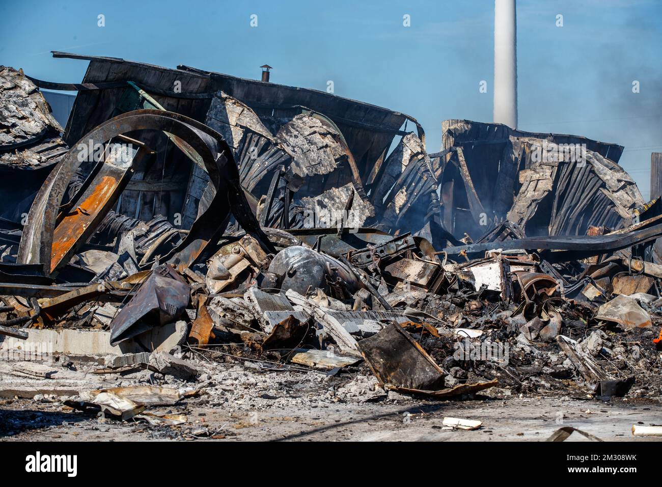 Illustration picture shows the scene of a fire in the Dimabel waffle ...