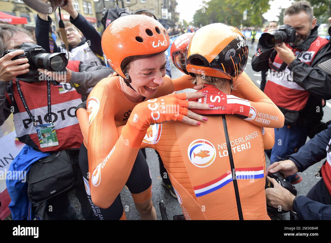 Dutch Riejanne Markus and Dutch Amy Pieters celebrate after winning the ...