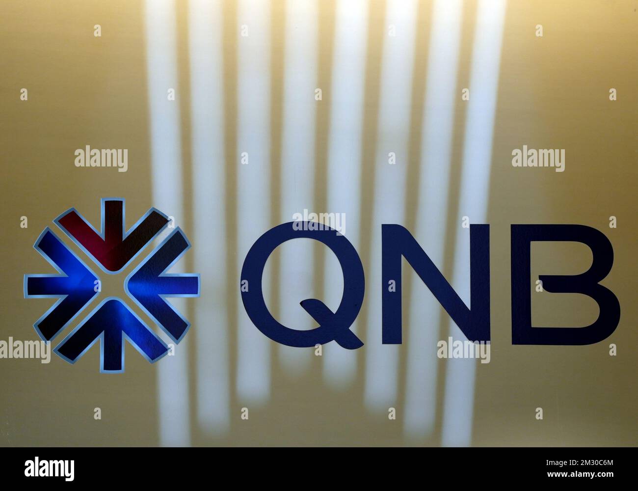 A general view of Qatar National Bank branding. Picture date: Wednesday ...
