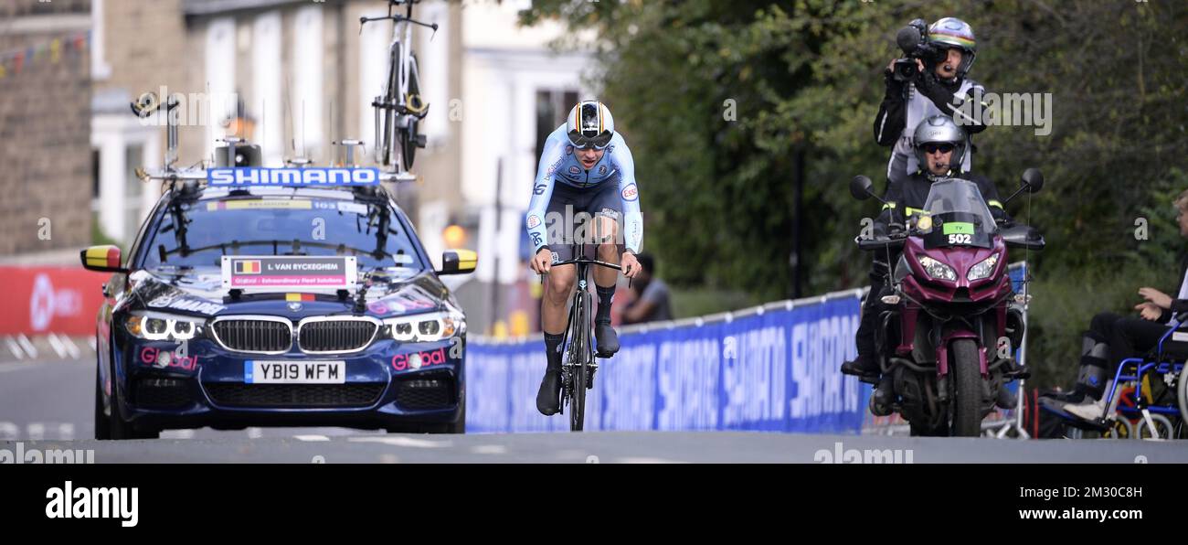 Belgian Lars Van Ryckeghem pictured in action during the Men Junior ...