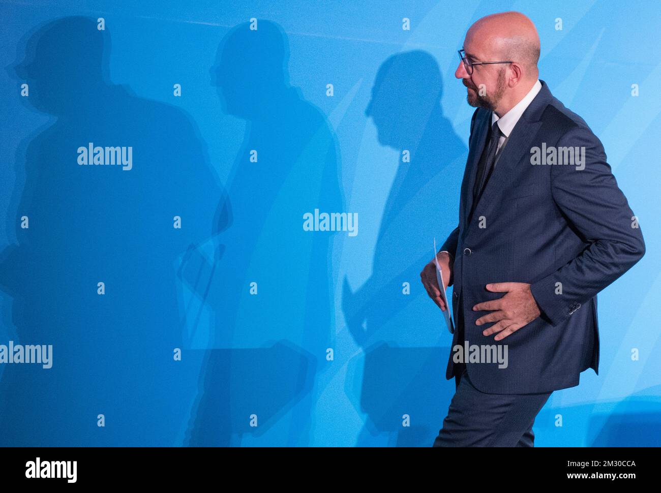 Belgian Prime Minister Charles Michel delivers a speech at the 74th ...
