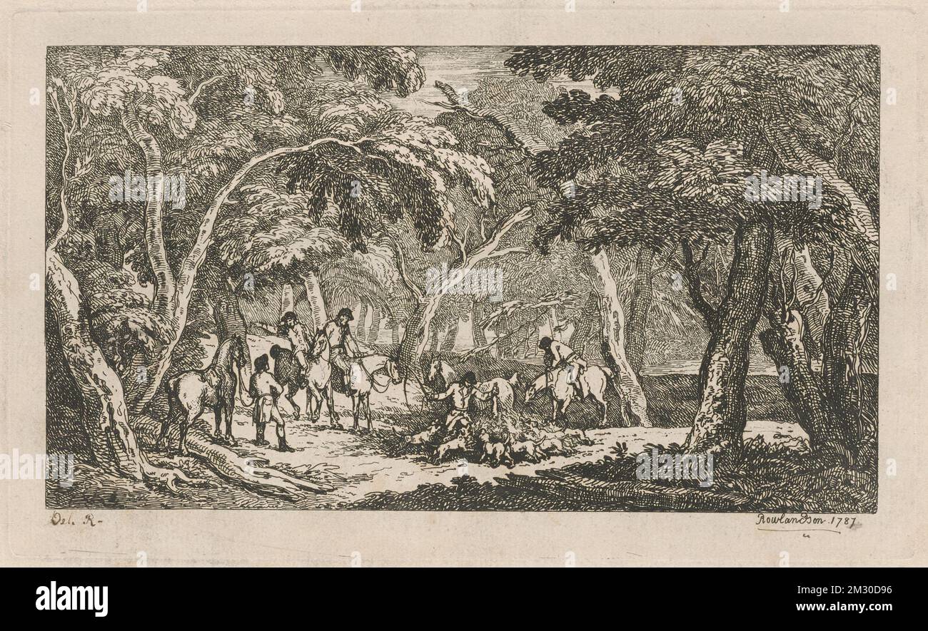 Fox hunting: a landscape scene , Fox hunting, Hunters, Horses, Trees ...