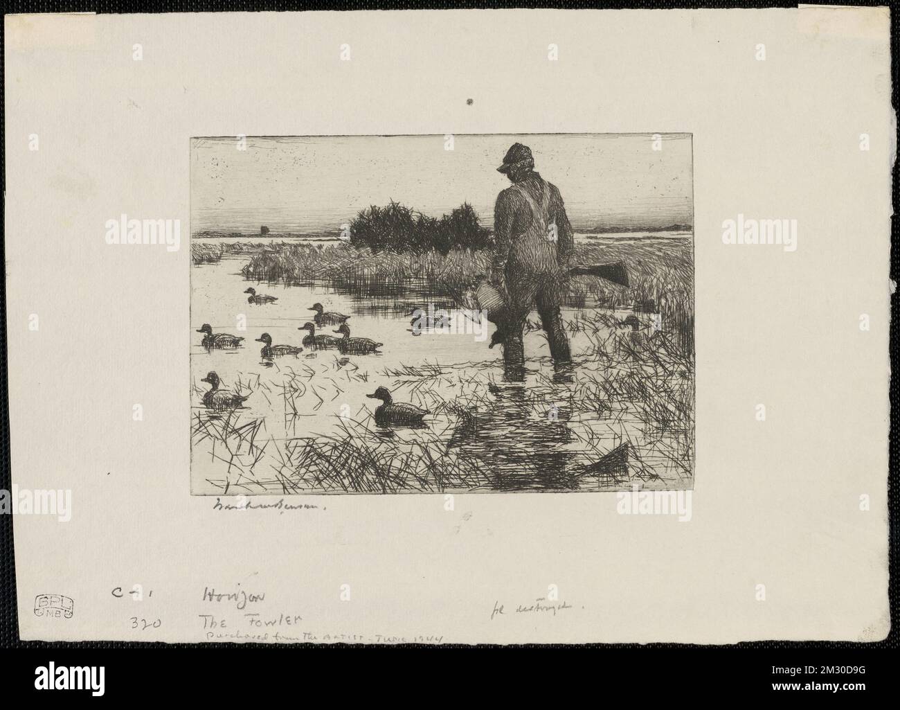 The fowler , Game bird hunting, Wetlands, Birds. Frank W. Benson (1862 ...