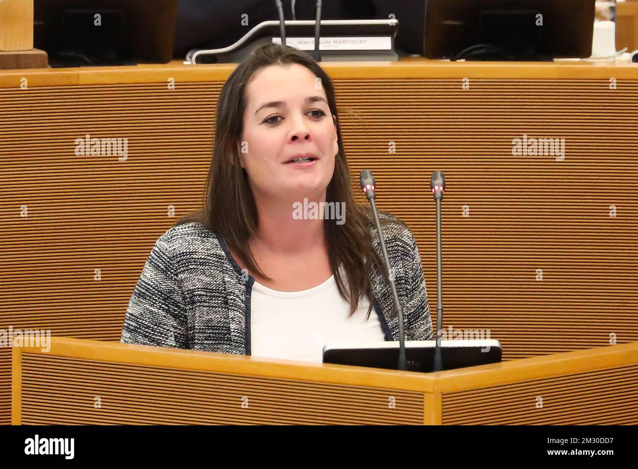 cdH's Anne-Catherine Goffinet pictured during a plenary session at the ...