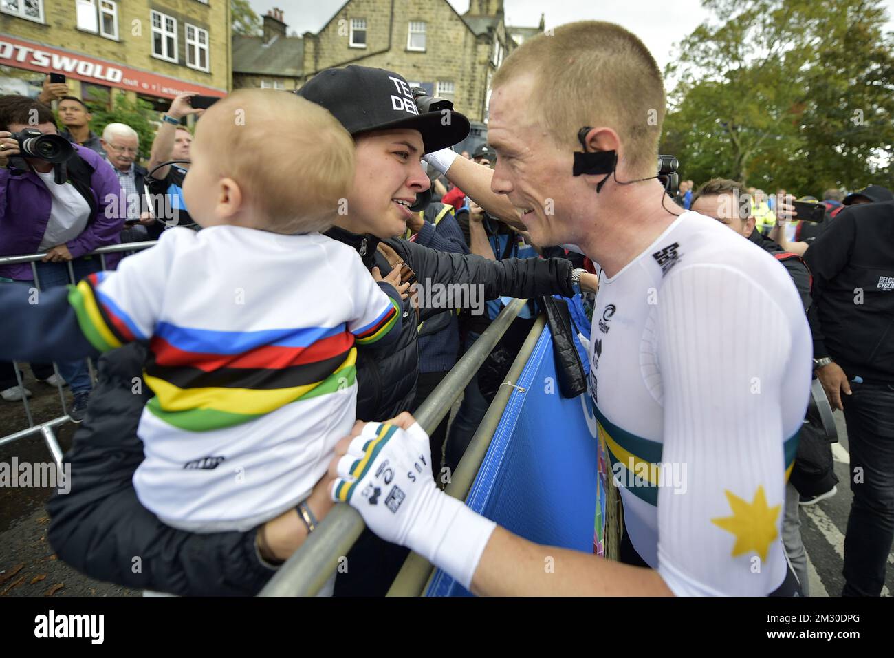 Australian Rohan Dennis celebrates with his wife Melissa Hoskins and ...