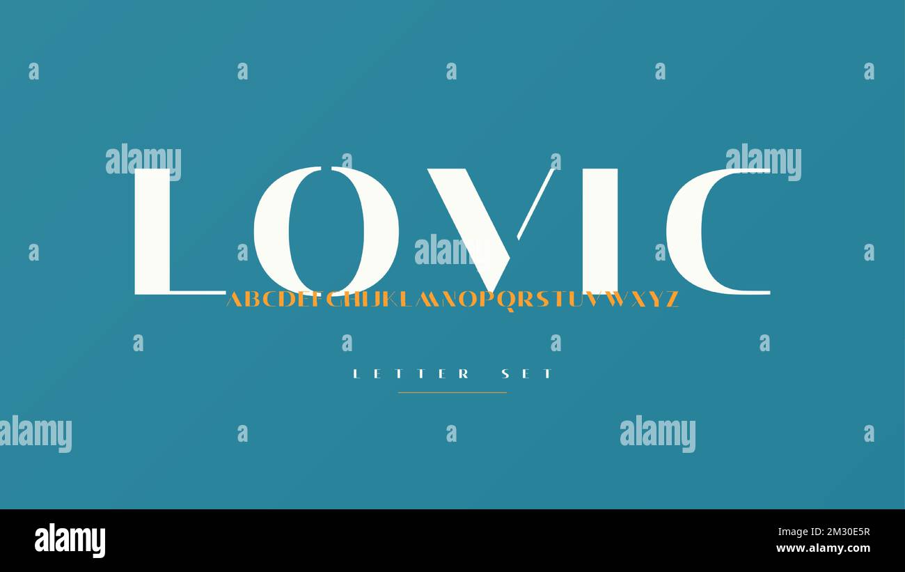 Vector modern sans serif chic font, uppercase letter set, alphabet ...