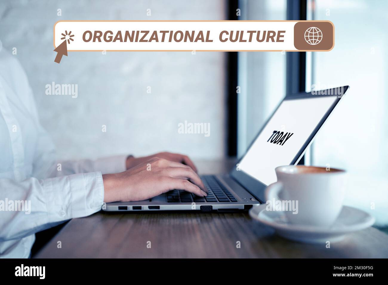 Hand writing sign Organizational Culture. Business idea the study of ...