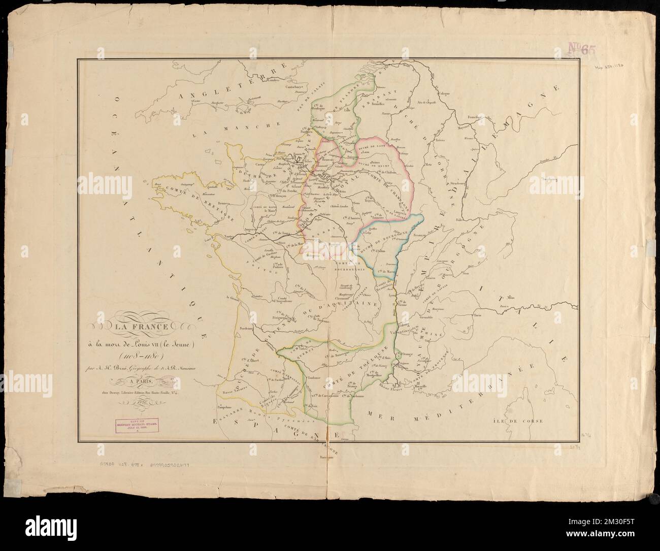 La France à la mort de Louis VII (Le Jeune) (1108-1180) , France ...
