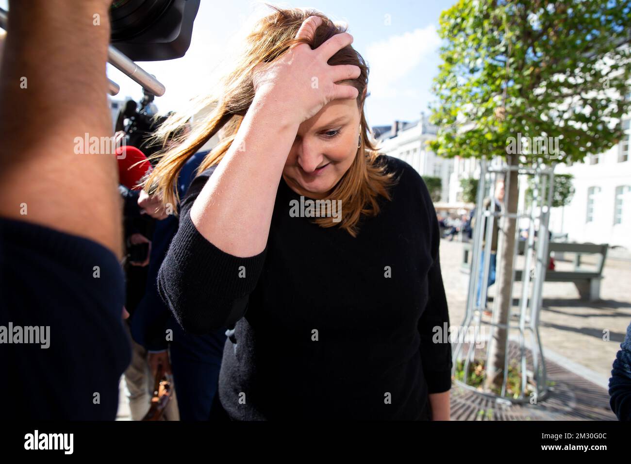 Open Vld chairwoman Gwendolyn Rutten arrives for a meeting regarding ...