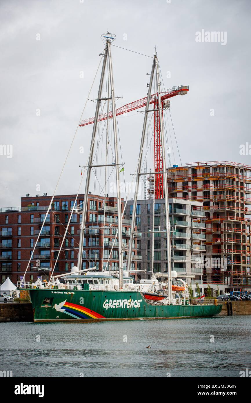 Illustration picture shows the 'Rainbow Warrior III' yacht of climate ...