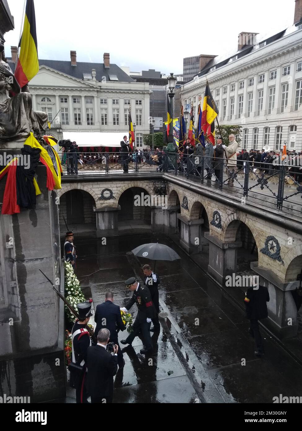 Illustration picture shows a lot of Belgian flags during a ...