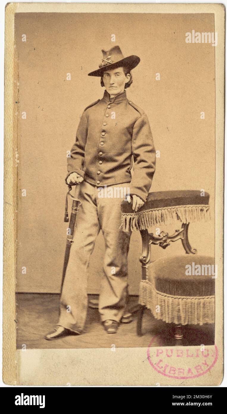 Frances L. Clalin in uniform, standing , United States, History, Civil ...