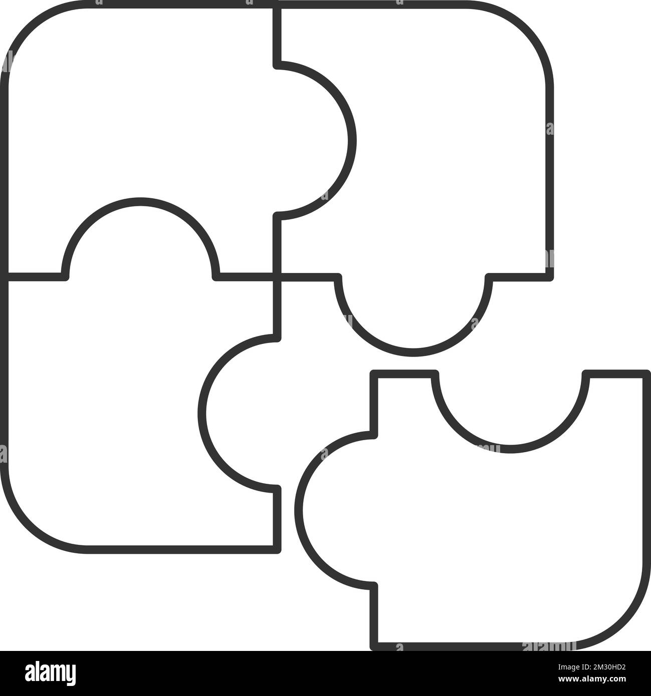 Jigsaw puzzle template of four pieces icon logo eps 10 Stock Vector ...