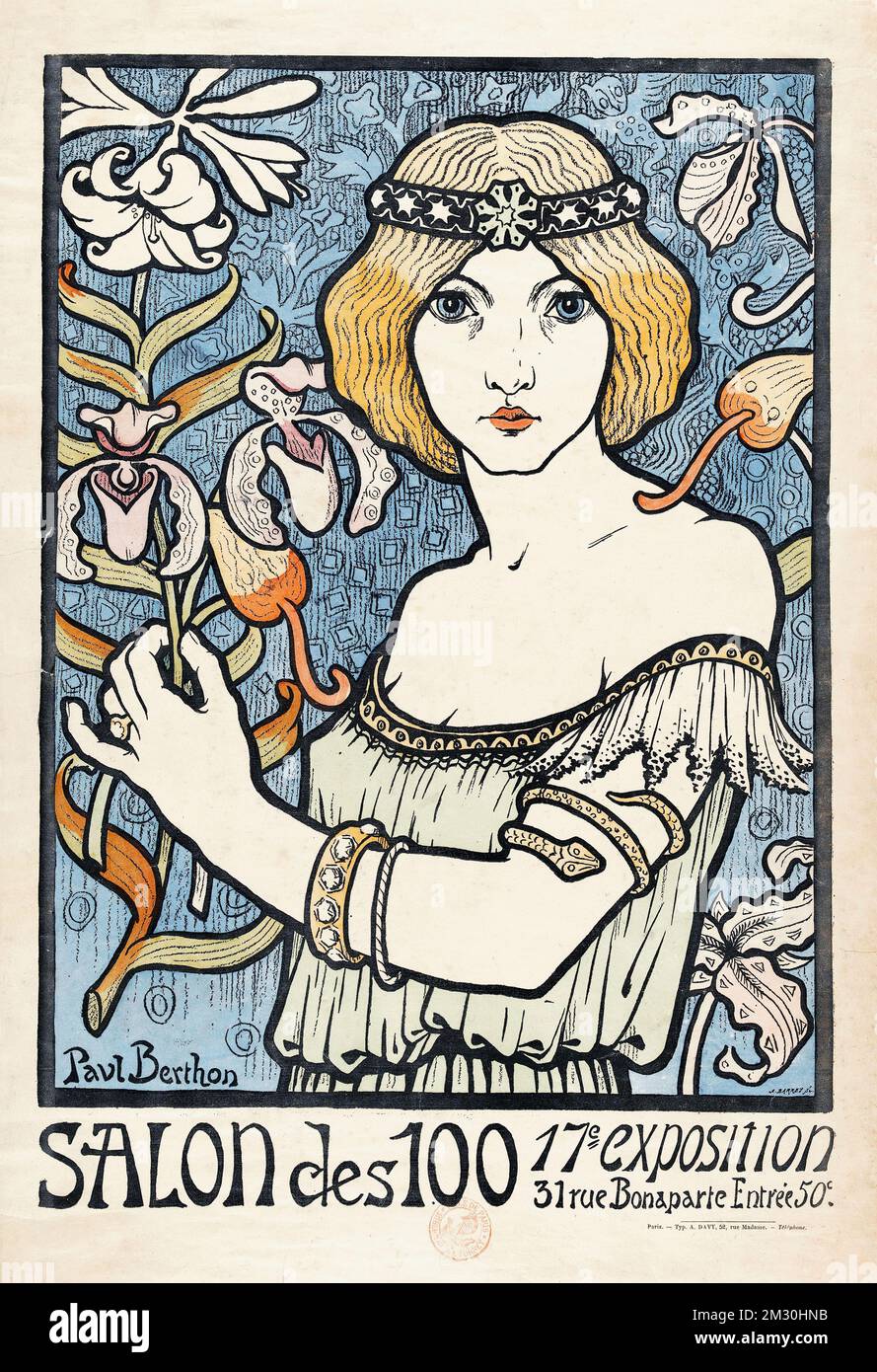 Salon des cent, 17th exhibition, 31, rue Bonaparte. Entry 50c - vintage ...