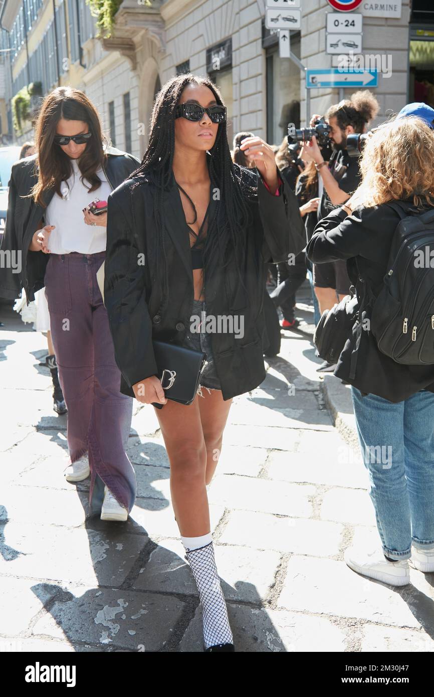 MILAN, ITALY - SEPTEMBER 22, 2022: Coco Rebecca Edogamhe before ...