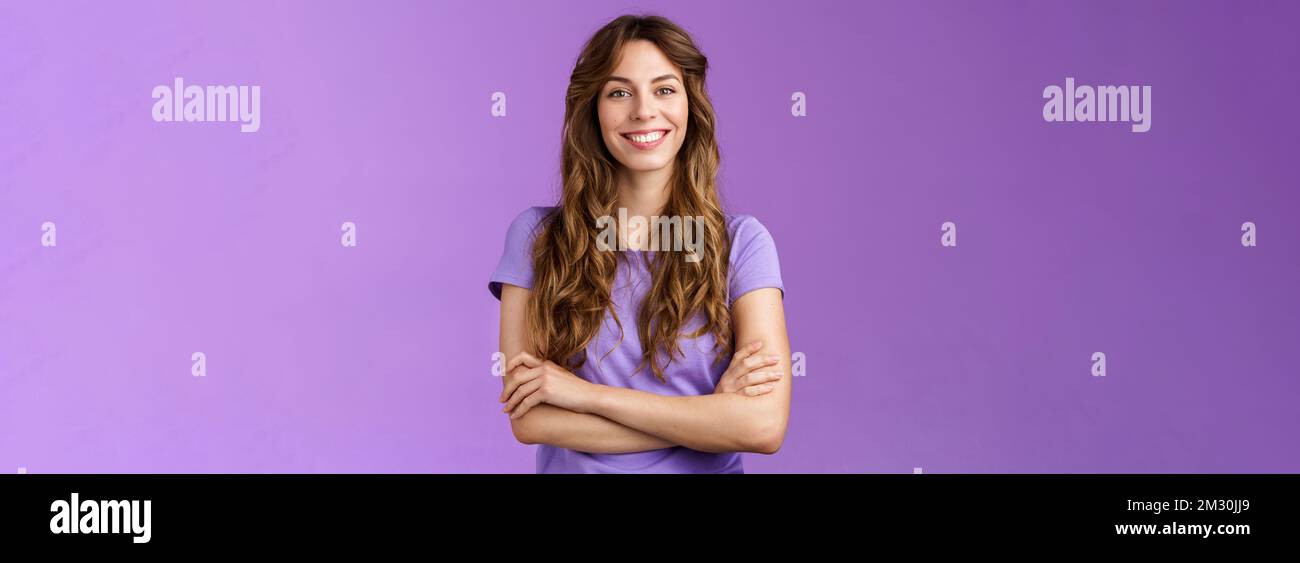 Confident professional skillful female photographer freelancer ready ...