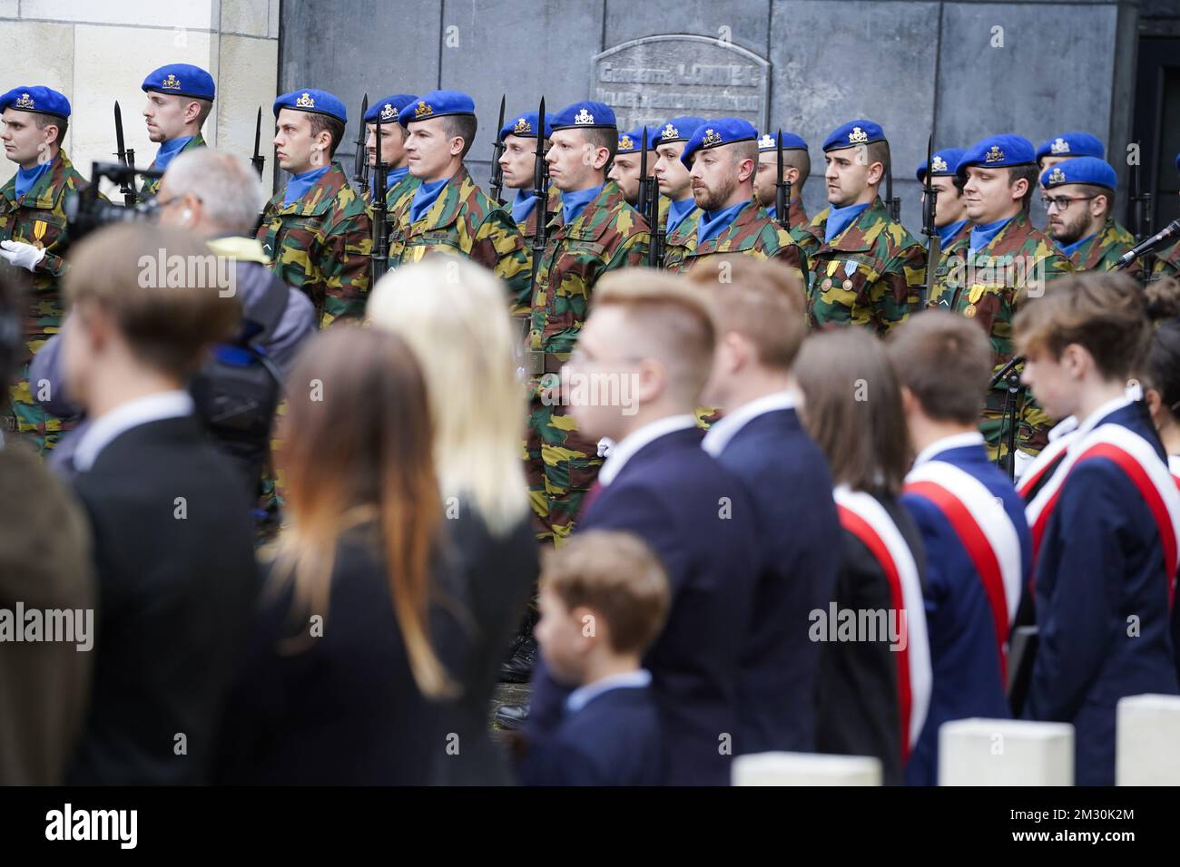 Illustration shows a royal visit to the Polish military cemetary ...