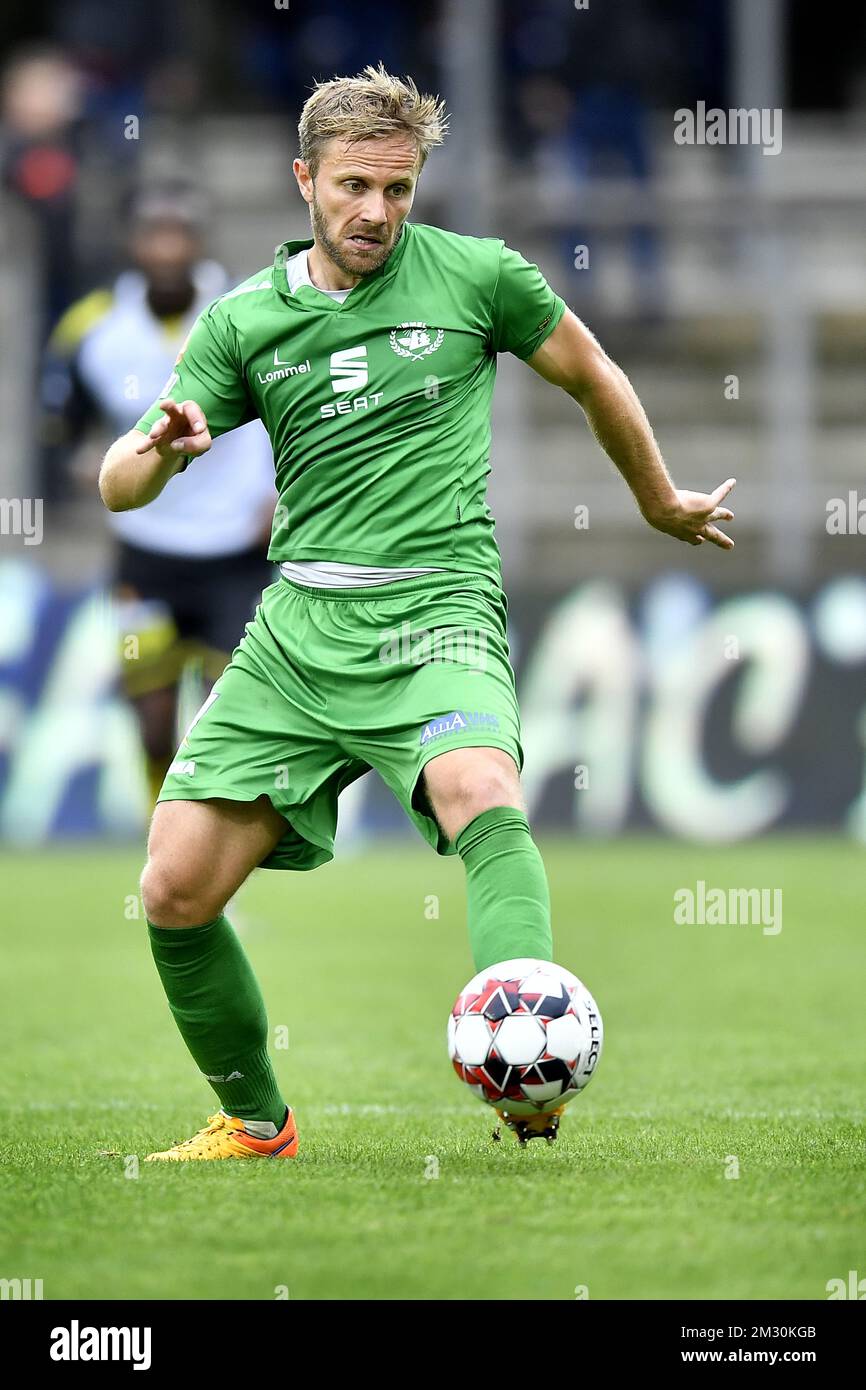Lommel's Robin Henkens pictured in action during a soccer match between ...