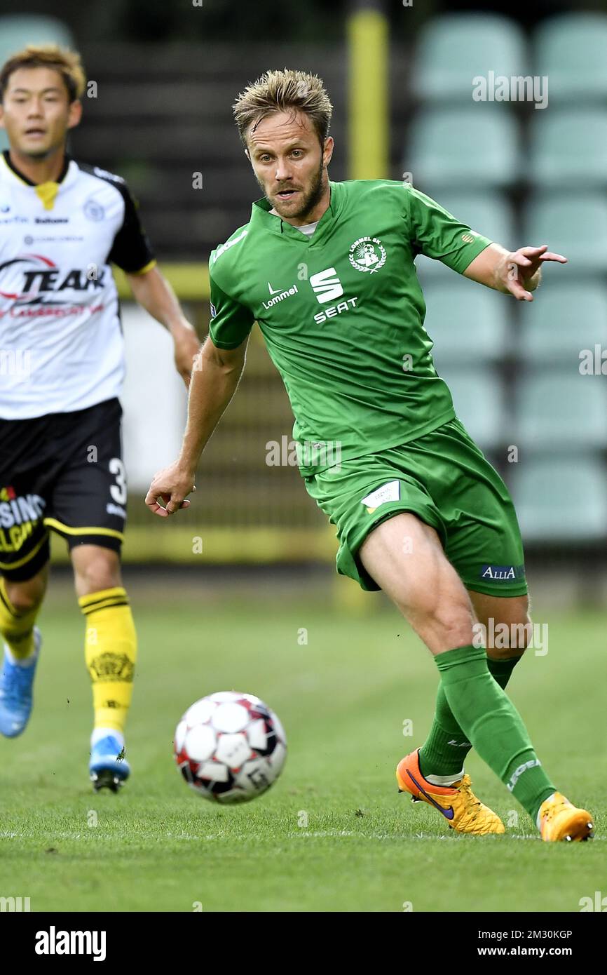 Lommel's Robin Henkens pictured in action during a soccer match between ...