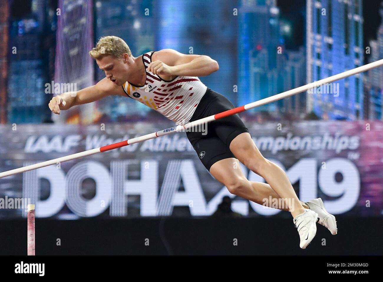 Belgian Ben Broeders pictured in action during the Men Pole Vault Final ...