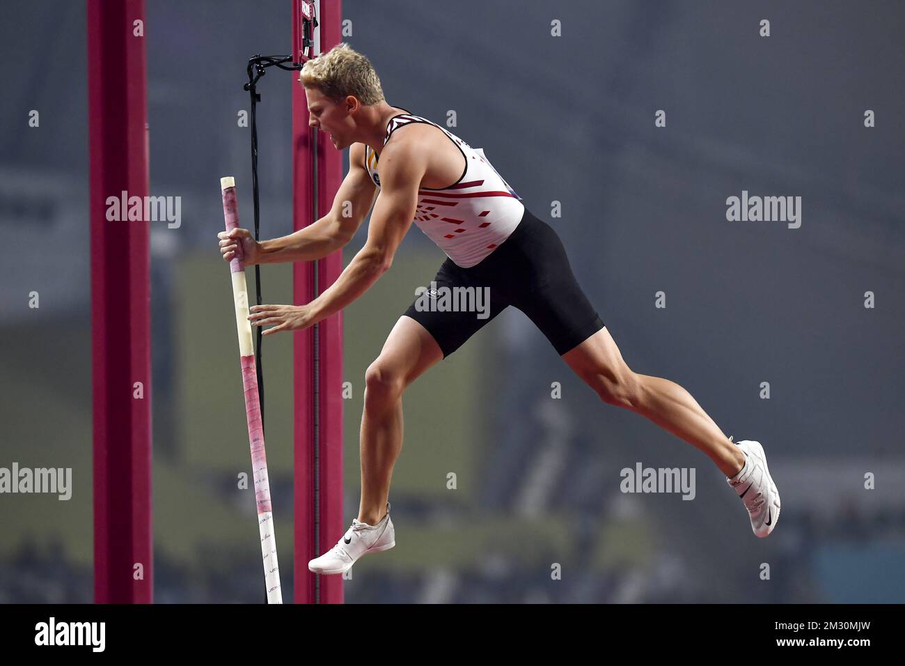 Belgian Ben Broeders pictured in action during the Men Pole Vault Final ...