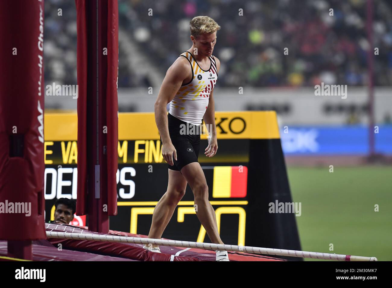 Belgian Ben Broeders pictured in action during the Men Pole Vault Final ...