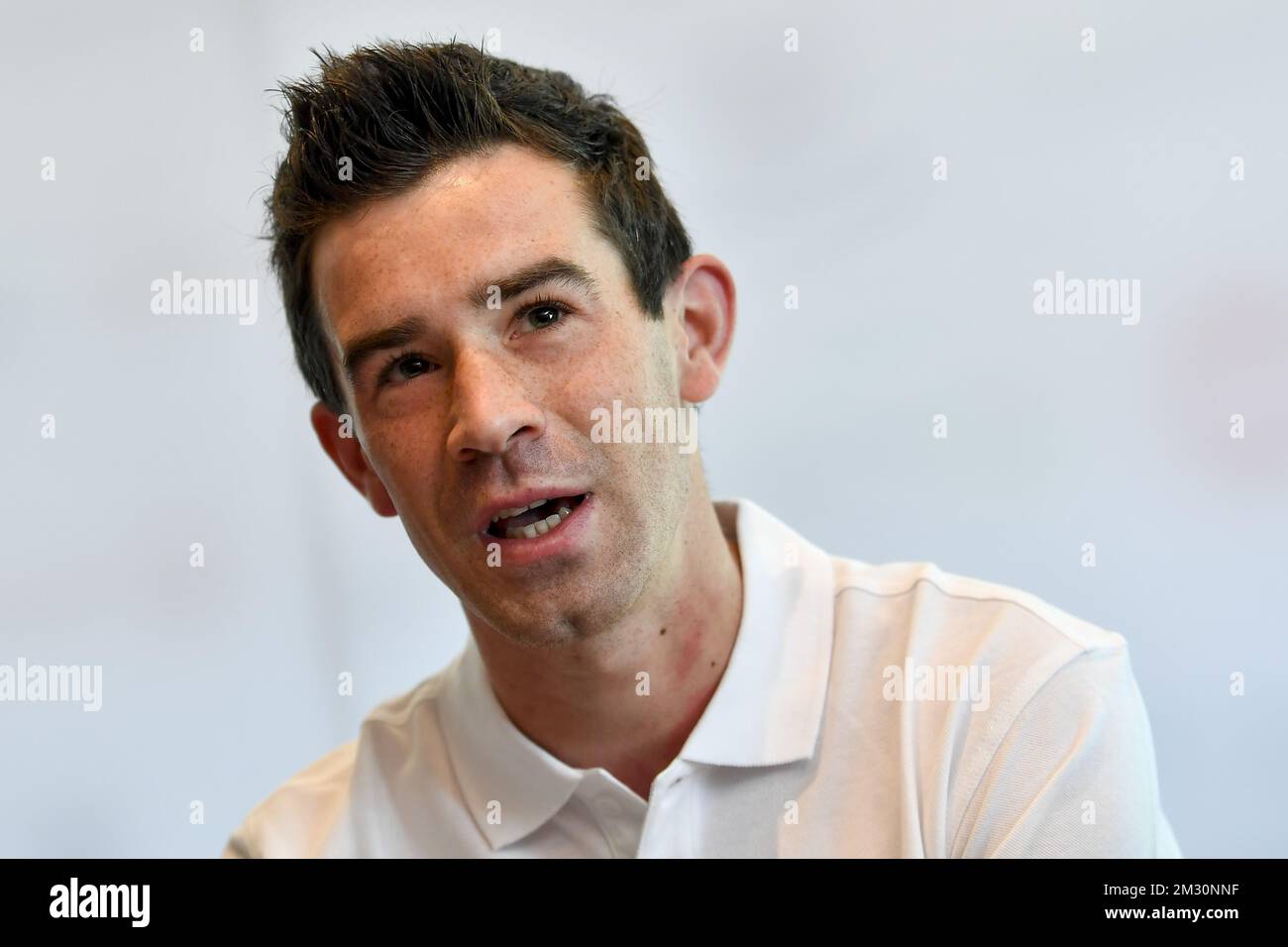 Belgian Thomas De Bock pictured during a press conference on day seven ...