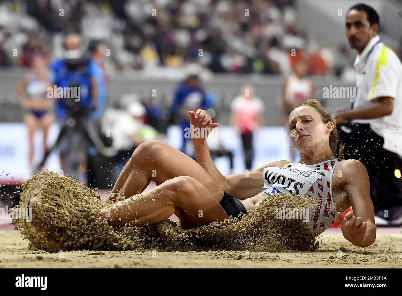 Belgian Noor Vidts pictured in action during the long jump event of the ...