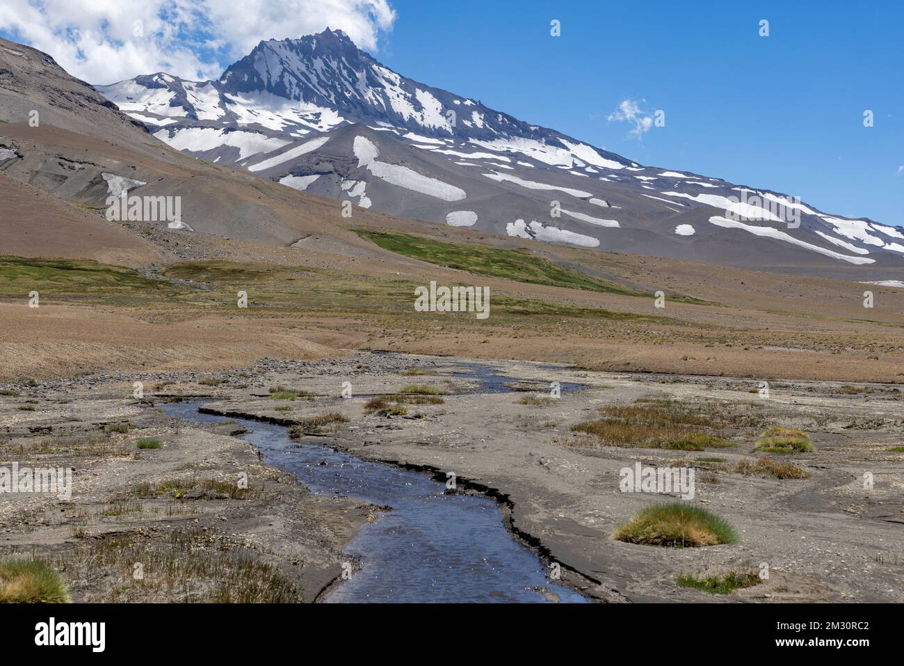 Volcano Planchón-Peteroa and landscape at Paso Vergara - crossing the ...