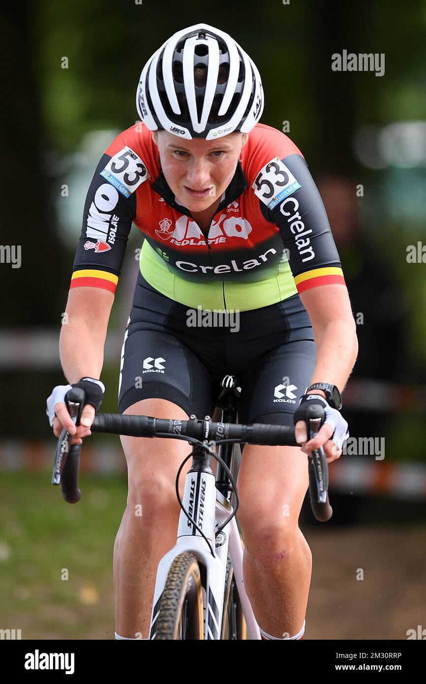 Belgian Loes Sels pictured in action during the women's elite race at ...
