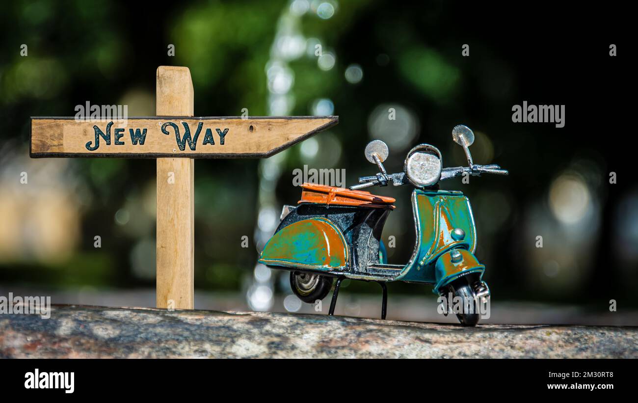 Street Sign the Direction Way to New Way Stock Photo - Alamy