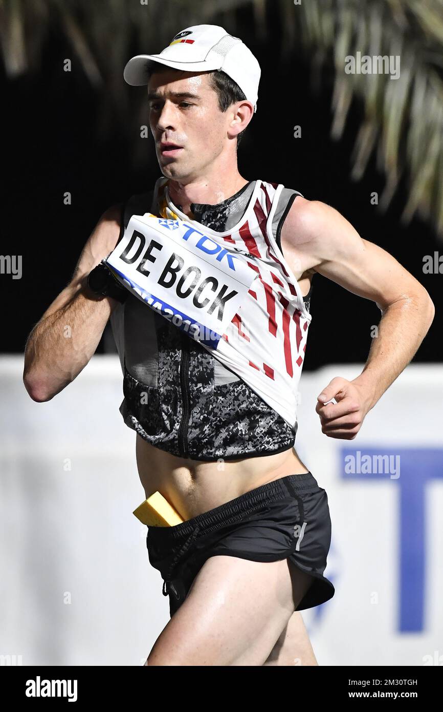 Belgian Thomas De Bock pictured in action during the men's marathon ...