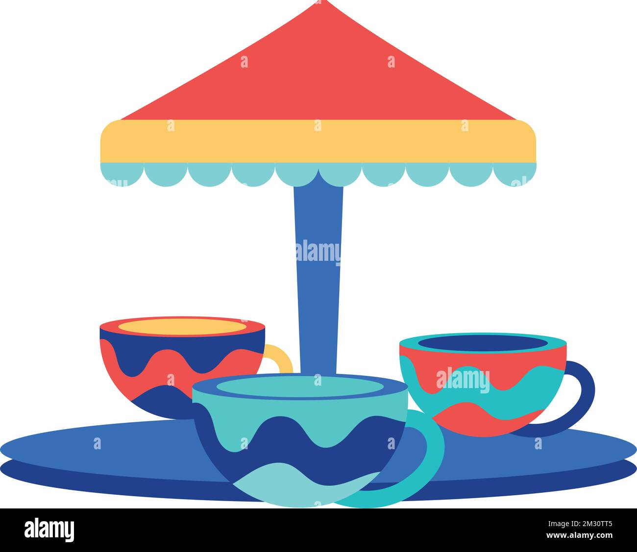 Isolated amusement park tea cup wheel icon Vector Stock Vector Image ...