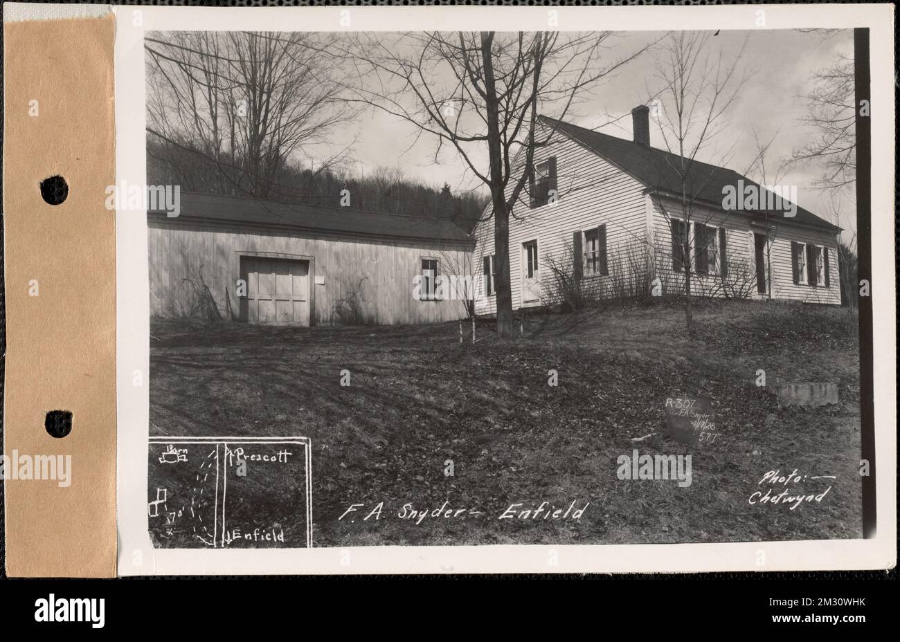 Franklin A. Snyder, house and shed, Enfield, Mass., Apr. 17, 1928 ...