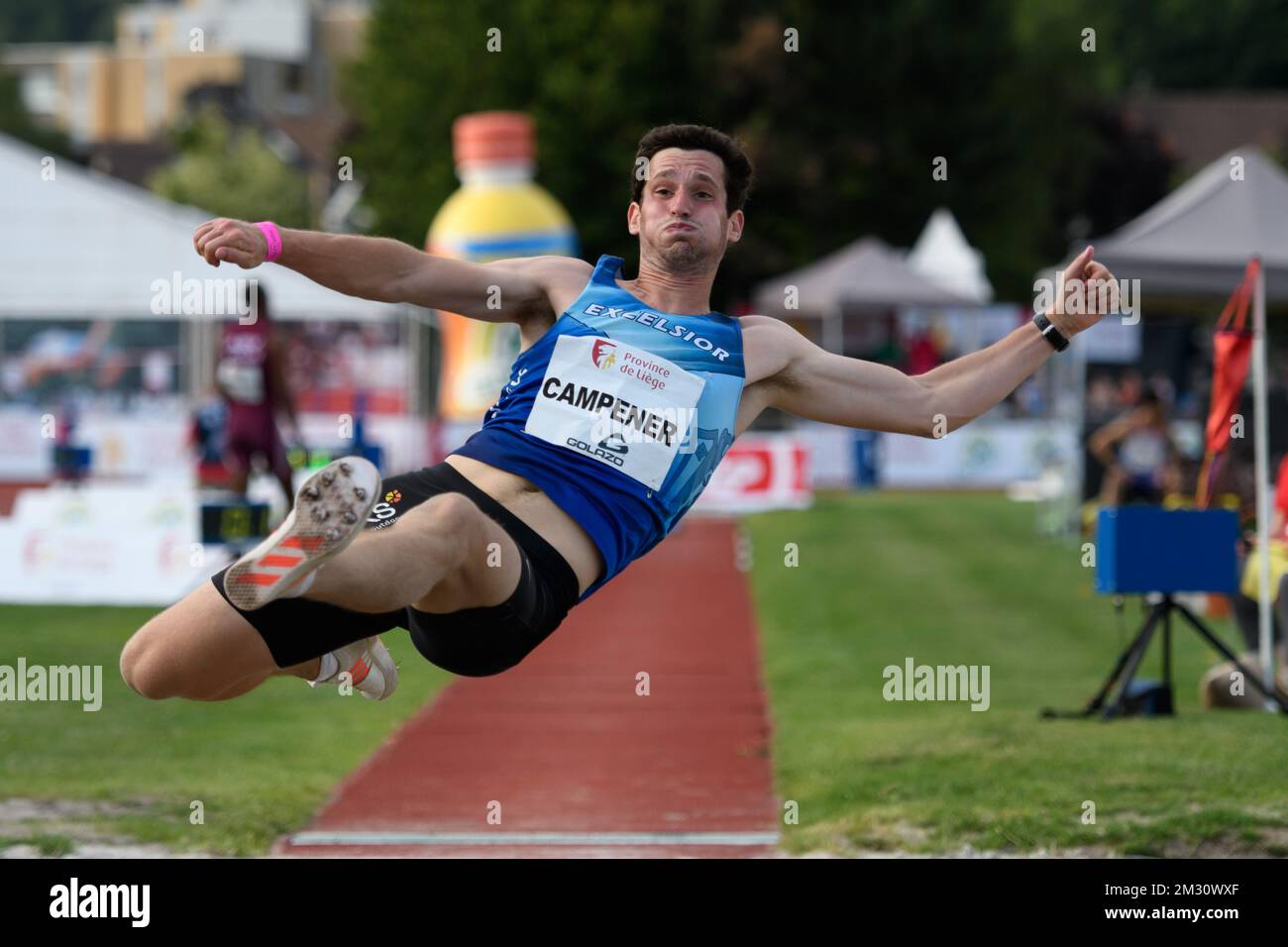 Corentin Campener, Bel (menâ¿¿s long jump) pictured in action during ...