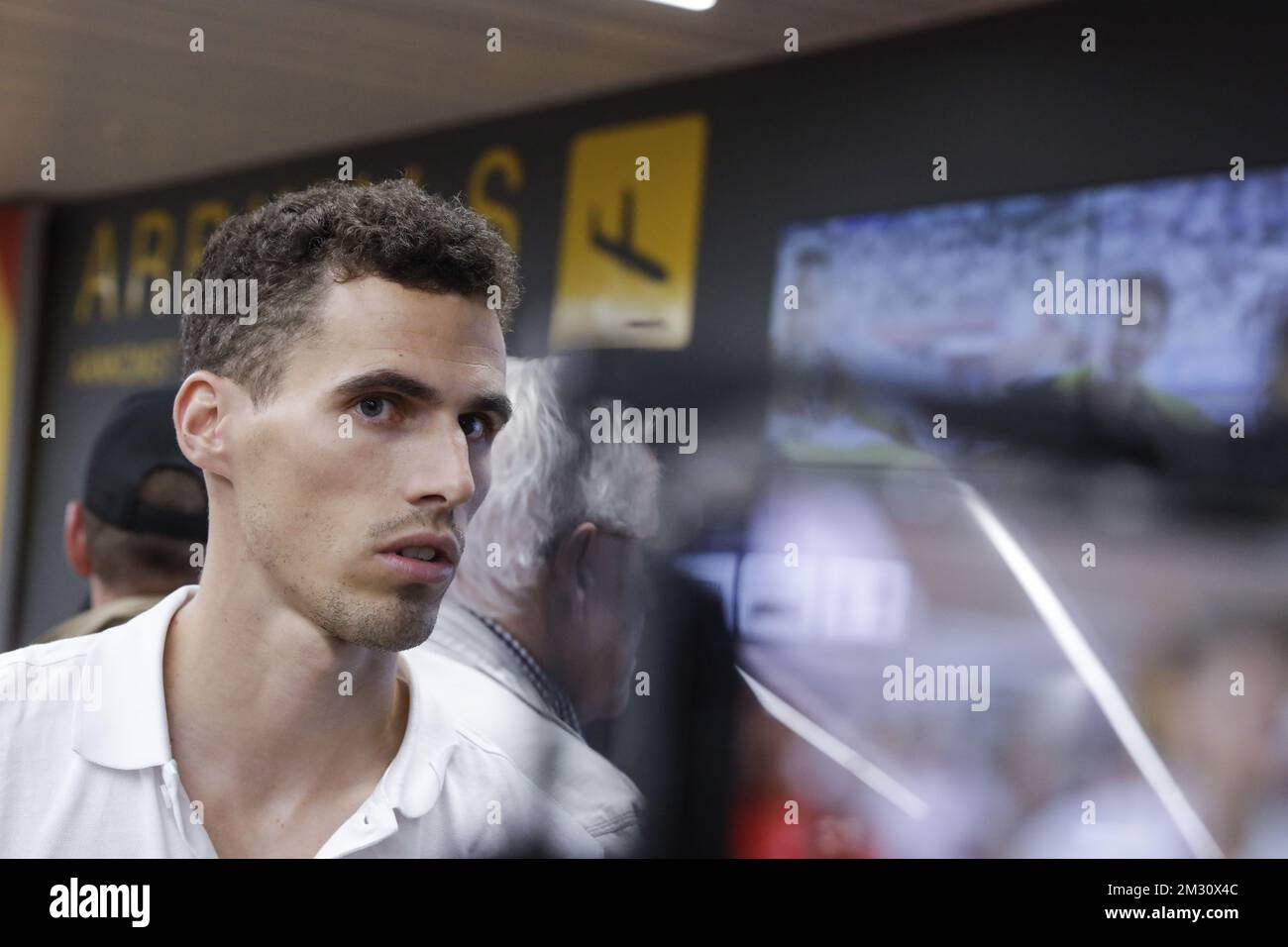 Belgian Kevin Borlee pictured during the return of Belgian athletes who ...