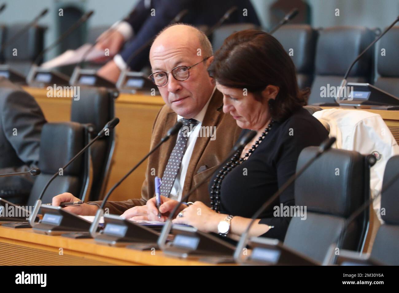 MR's Jean-Paul Wahl and MR's Jacqueline Galant pictured during a ...