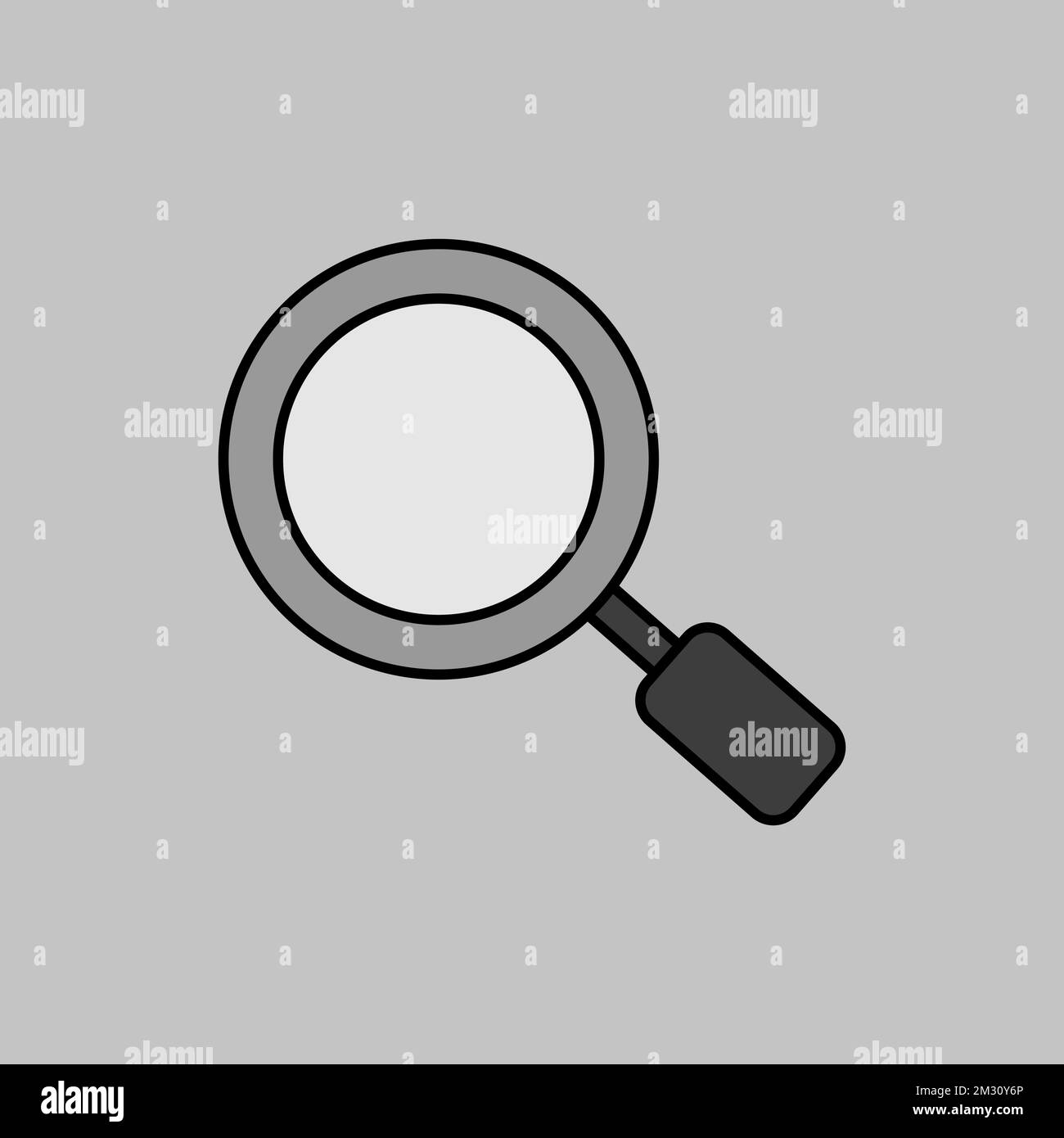 Search magnifier grayscale icon. Magnifying glass symbol. Zoom ...